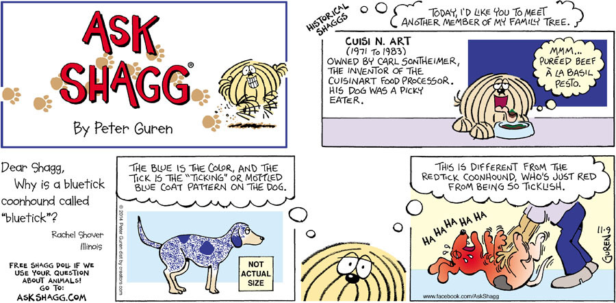 Ask Shagg for Nov 09, 2014, by Peter Guren | Creators Syndicate