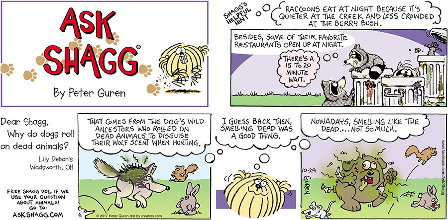 Ask Shagg for Oct 29, 2017, by Peter Guren | Creators Syndicate