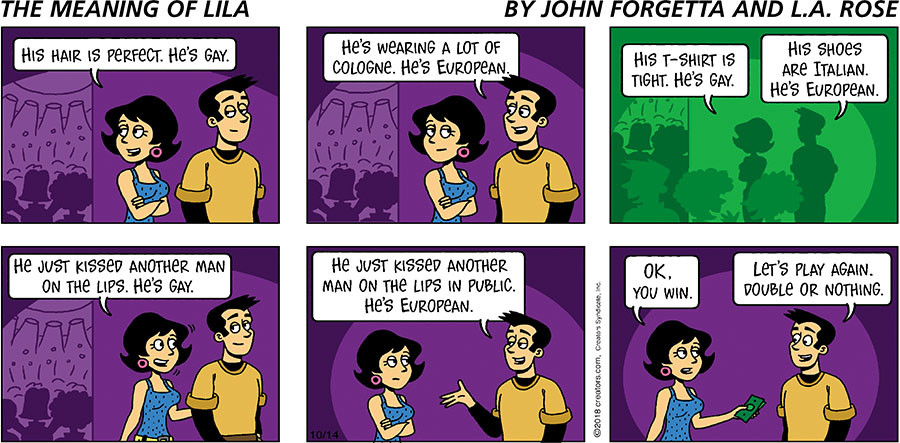 The Meaning of Lila for Oct 14, 2018, by John Forgetta | Creators Syndicate