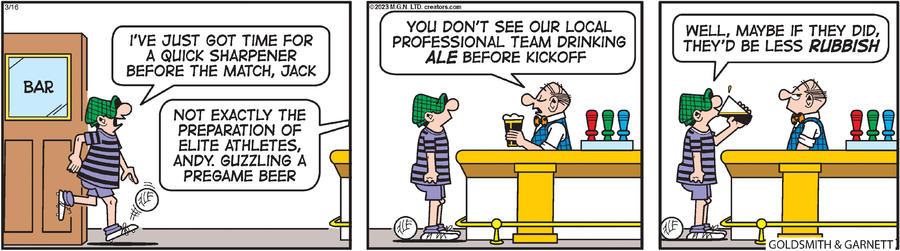 Andy Capp for Mar 16, 2023, by Reg Smythe | Creators Syndicate