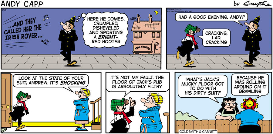 Andy Capp for Mar 26, 2023, by Reg Smythe | Creators Syndicate